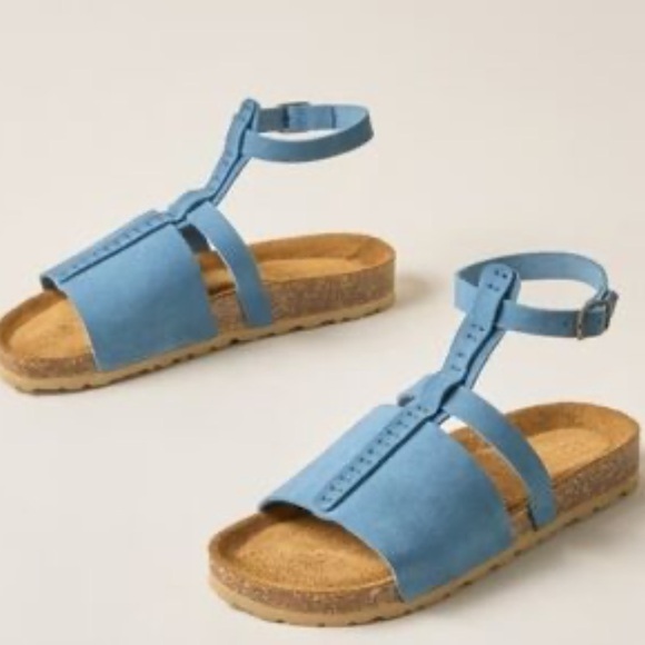 Sundance | Shoes | Sundance Blue Sandals With Cork Footbed Sz 38 | Poshmark